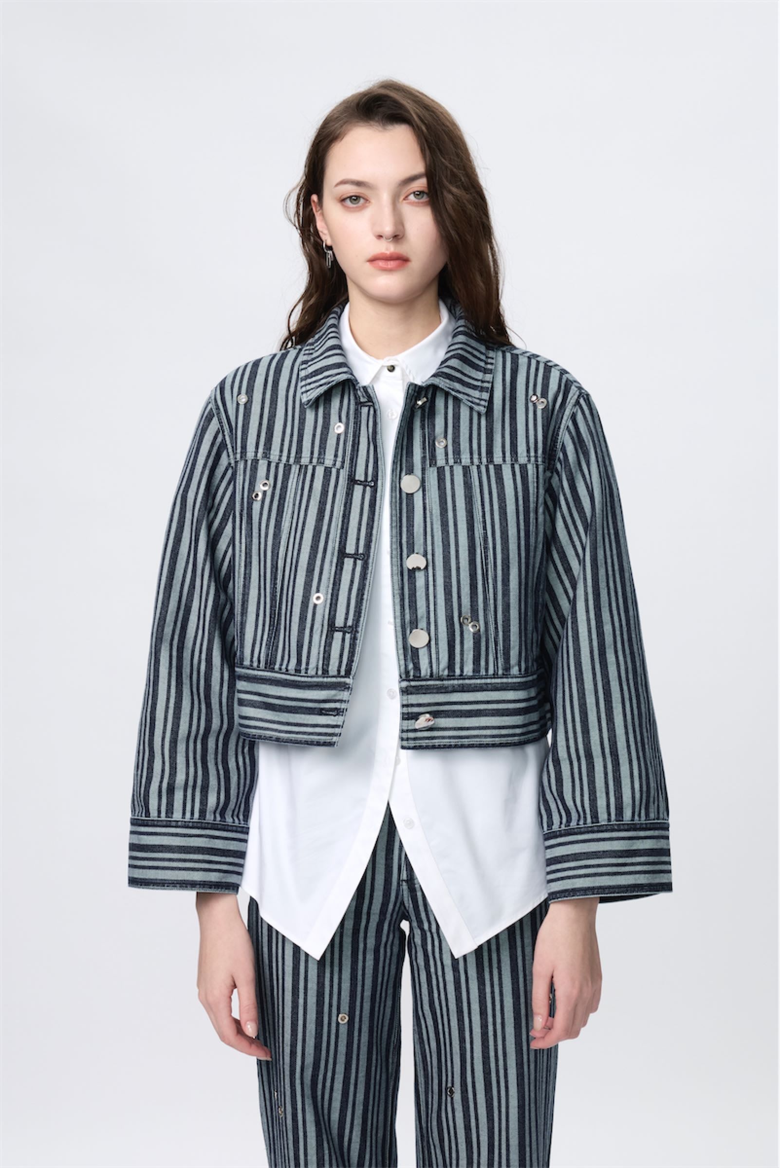 Cropped Eyelet Denim Jacket – Charlotte Ng Studio